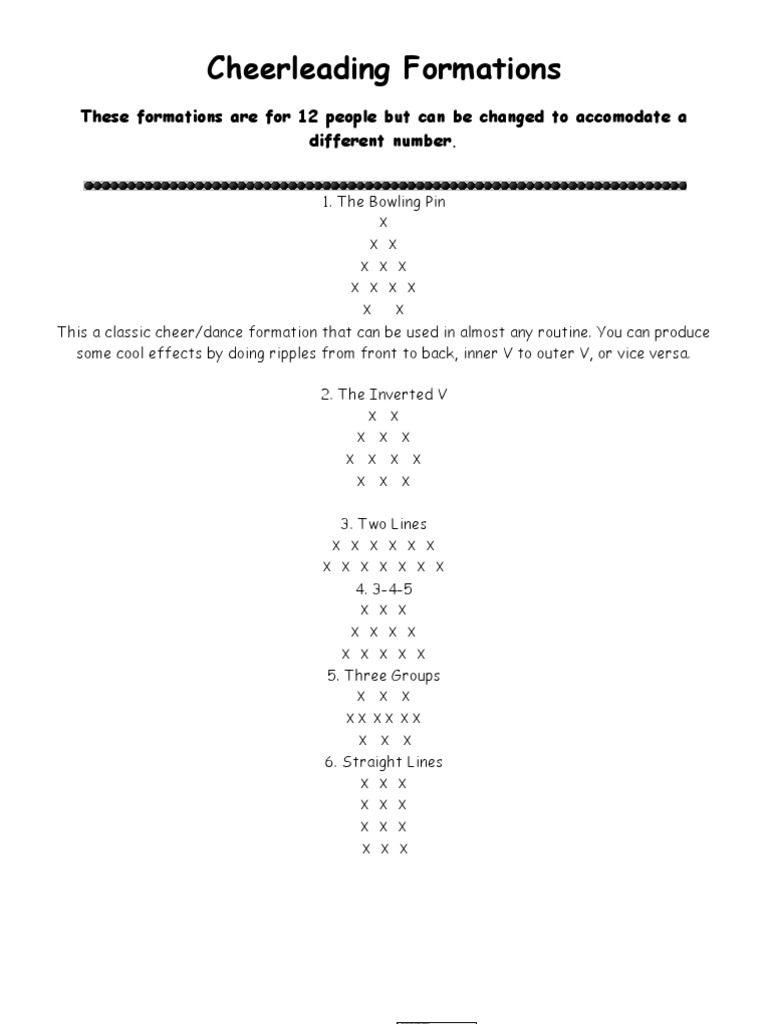 Cheerleading Formations | PDF | Cheerleading | Sports