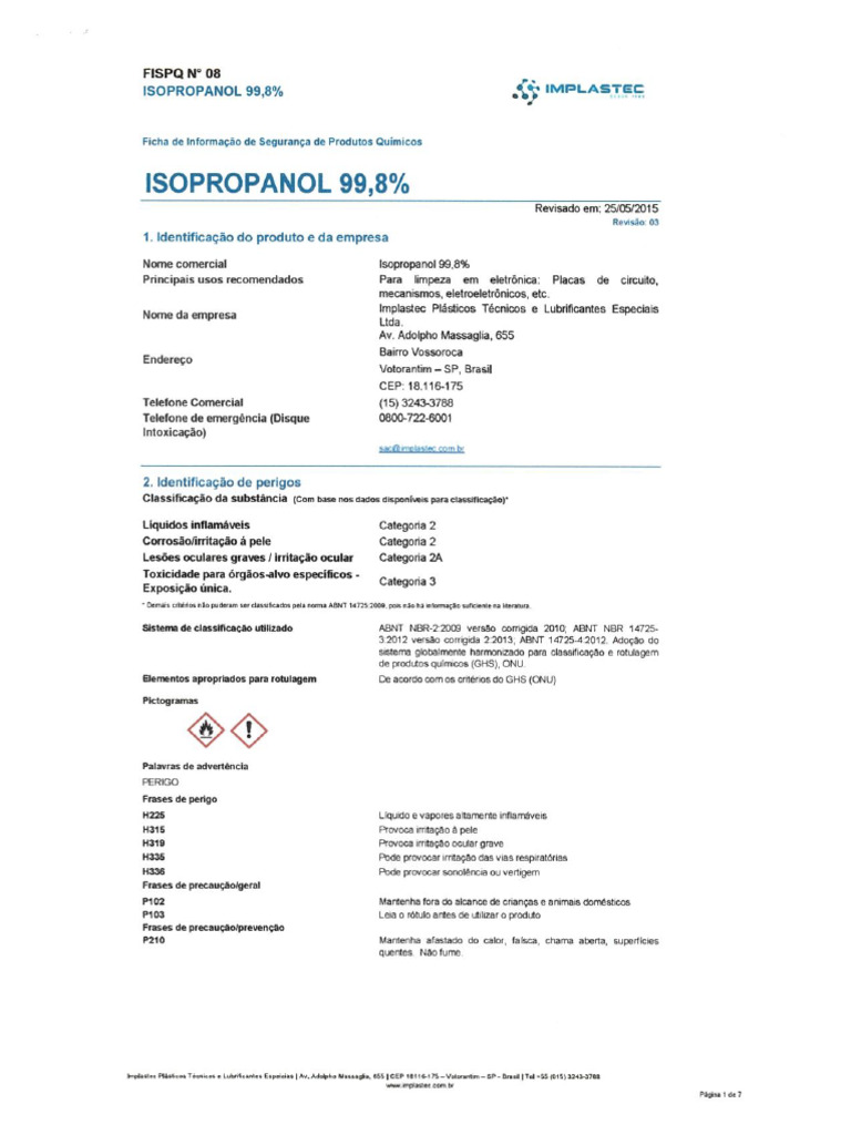 Fispq Isopropanol | PDF
