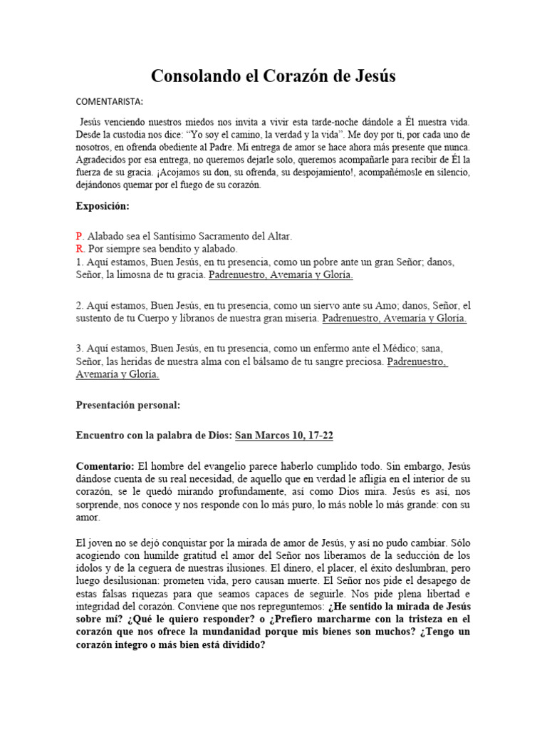 Consolando el Corazón de Jesús | PDF | orador del Señor | eucaristía