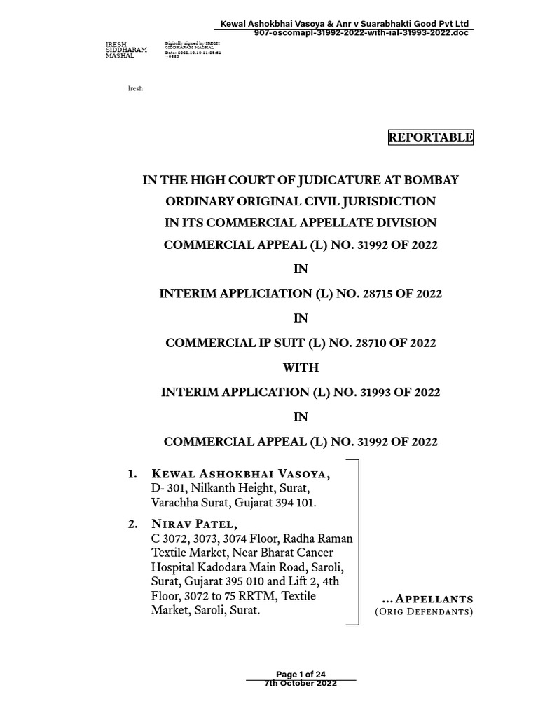 Appeal Against Ex Parte Order 440697 | PDF | Lawsuit | Injunction
