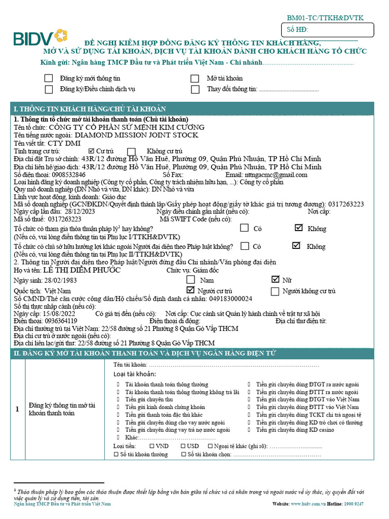 BM01 TC TTKH&DVTK | PDF