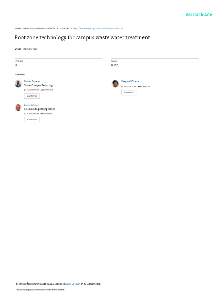 Study Project Root Zone Technology | PDF | Water Pollution ...