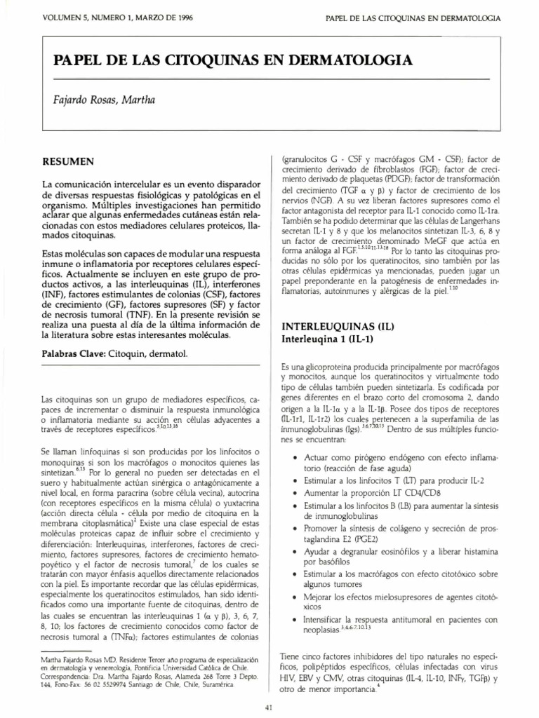 Citoquinas en dermatologia | PDF | Citocina | Interleucina