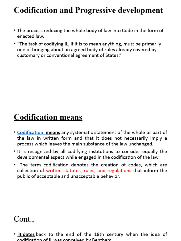 Codification and Progressive Development | PDF | Codification (Law) | Crimean War