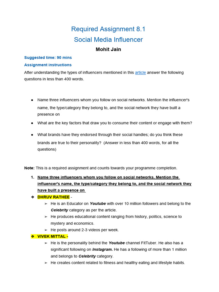 Influencer Insights: Vivek Mittal & More | PDF | Social Media | Popular ...