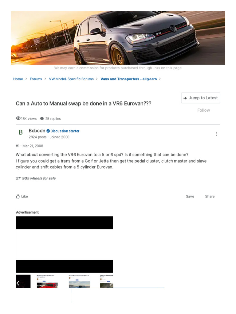 Can A Auto To Manual Swap Be Done in A VR6 Eurovan - VW Vortex ...