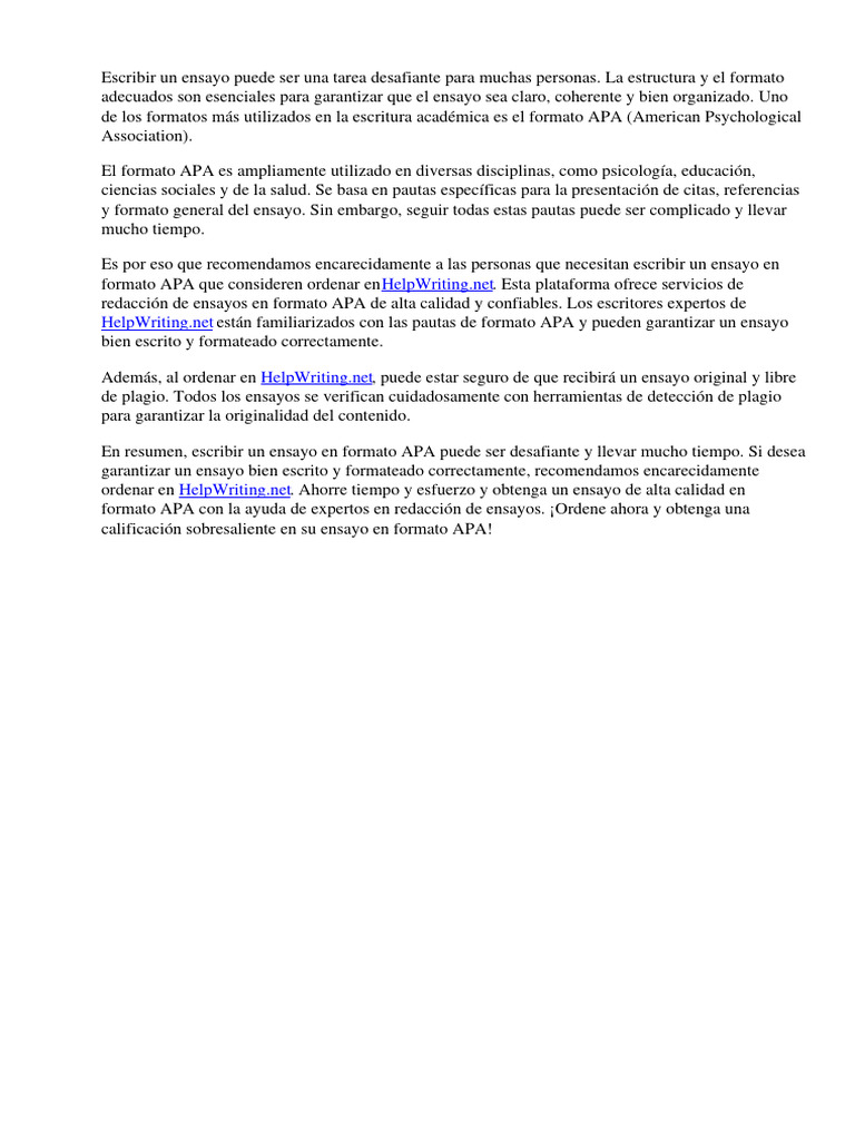 Ejemplo de Papel de Ensayo en Formato Apa | PDF | Estilo apa | Ensayos