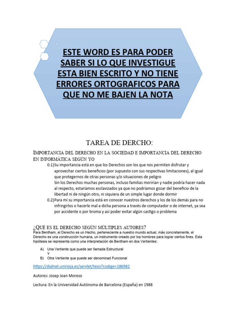Este Word Es para Poder Saber Si Lo Que Investigue Esta Bien Escrito y ...