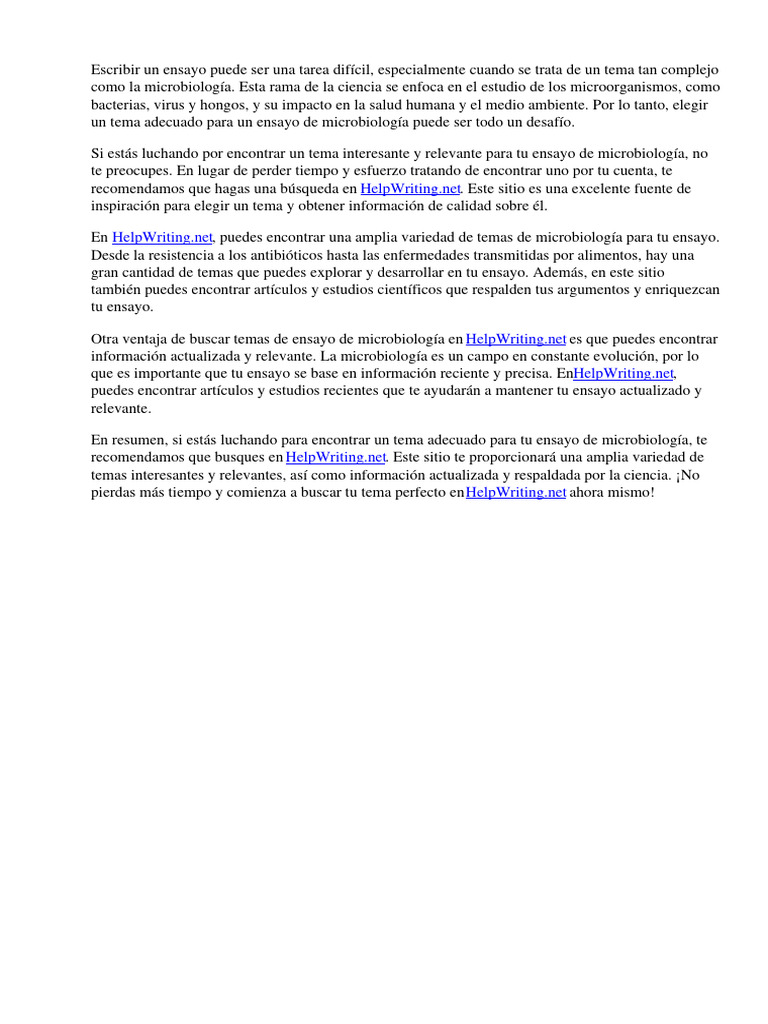 Ensayo de Microbiología: Temas y Recursos | PDF | World Wide Web | Internet & Web