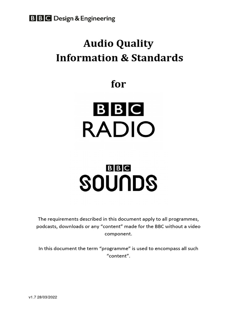 Technicalspecificationradiojuly2022 v01.7 | PDF | Codec | Data Compression