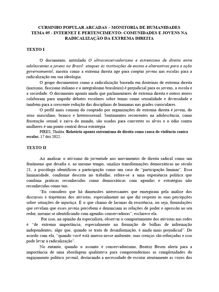 Monitoria 05 2024 Internet Enquanto Espaço De Pertencimento Pdf