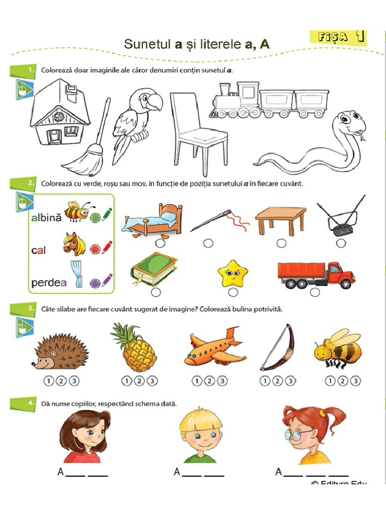 Carte Cu Fise de Lucru Pentru Clasa Pregătitoare Și Clasa 1 | PDF
