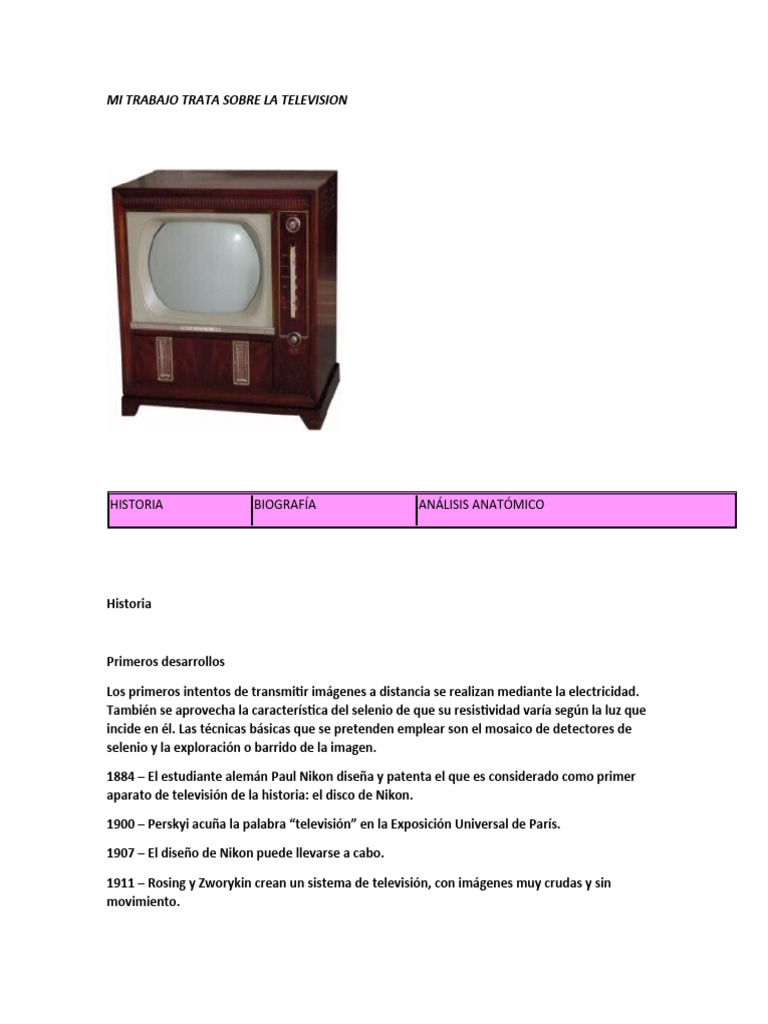 La Television | PDF | Televisión | Electromagnetismo