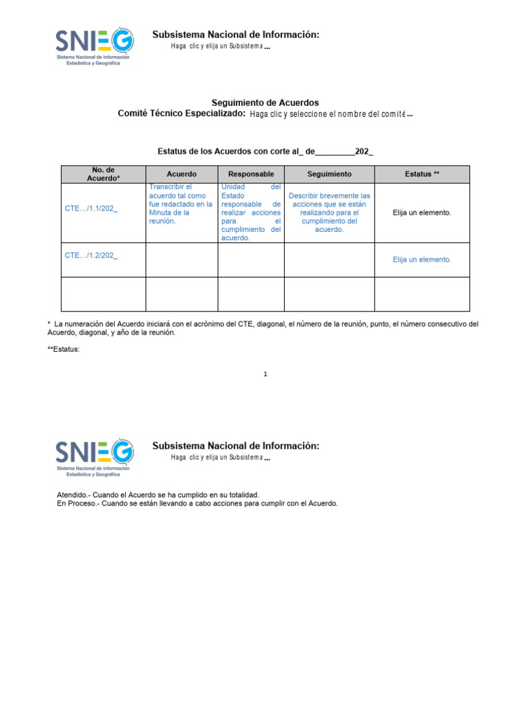Formato Seguimiento Acuerdos Cte | PDF