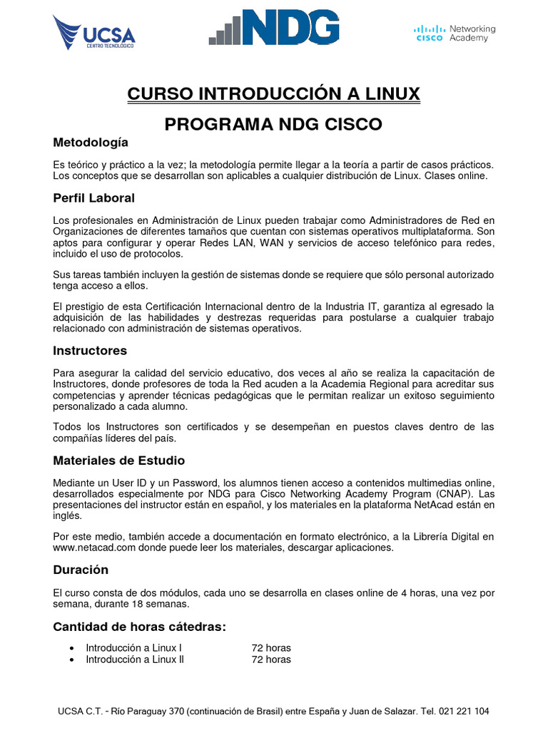 NDG Introducción A Linux Online Setiembre 2023 | PDF | Distribución de Linux | Equipo de oficina