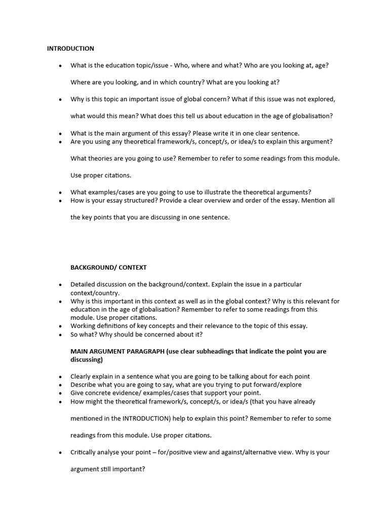 EAG Checklist | PDF | Essays | Theory