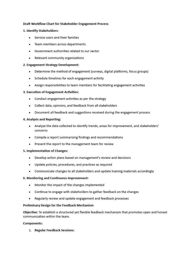 Draft Workflow Chart For Stakeholder Engagement Process | PDF ...