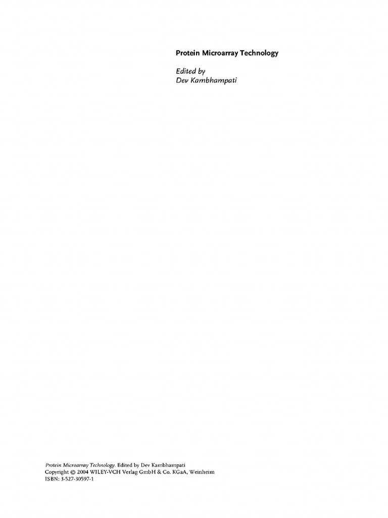 Kambhampati D. (Ed.) Protein Microarray Technology (Wiley, 2 | PDF