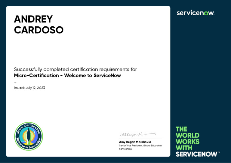 Micro-Certification - Welcome To ServiceNow-1 | PDF