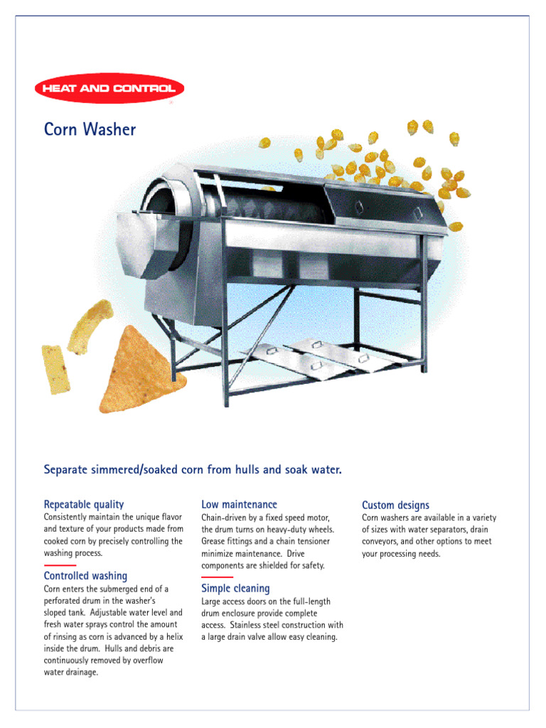 Corn Washer | PDF | Washing Machine | Manufactured Goods
