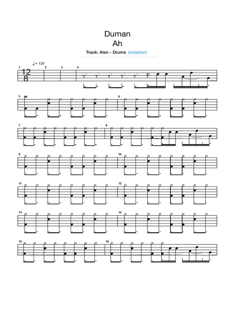 Ah Drum Tab by Duman | PDF