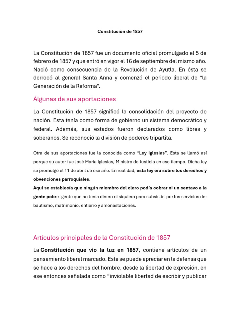 Constitución de 1857 | PDF | Constitución | Libertad