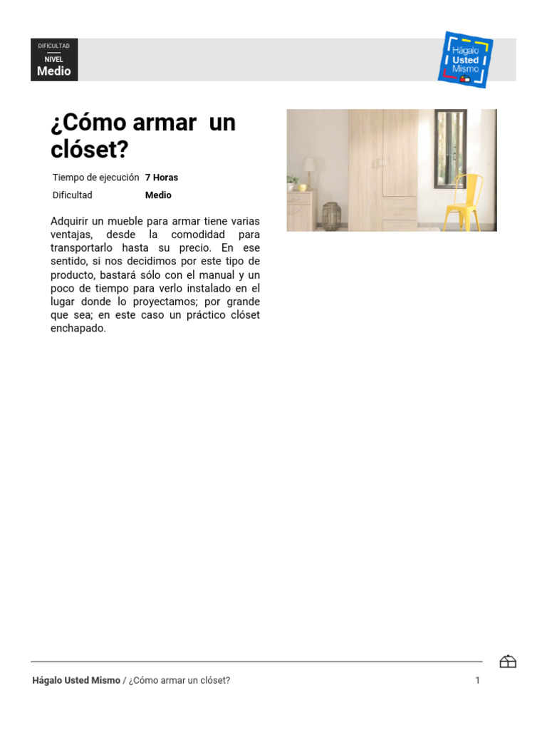 Como Armar Un Closet | PDF | Tornillo