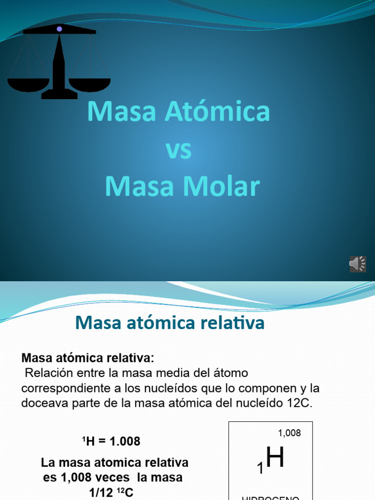 Masa Atómica y Masa Molar Explicadas | PDF | Mole (Unidad) | Ciencias ...