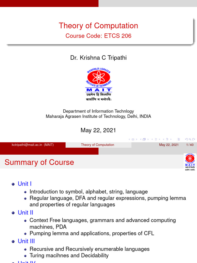 Unit 1 Regular Lang | PDF | Formalism (Deductive) | Theoretical Computer Science