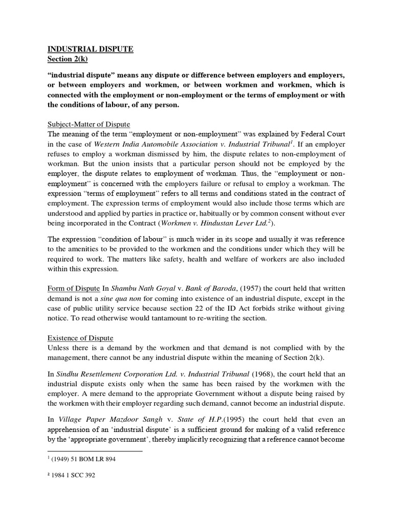 Industrial Dispute | PDF | Employment | Strike Action