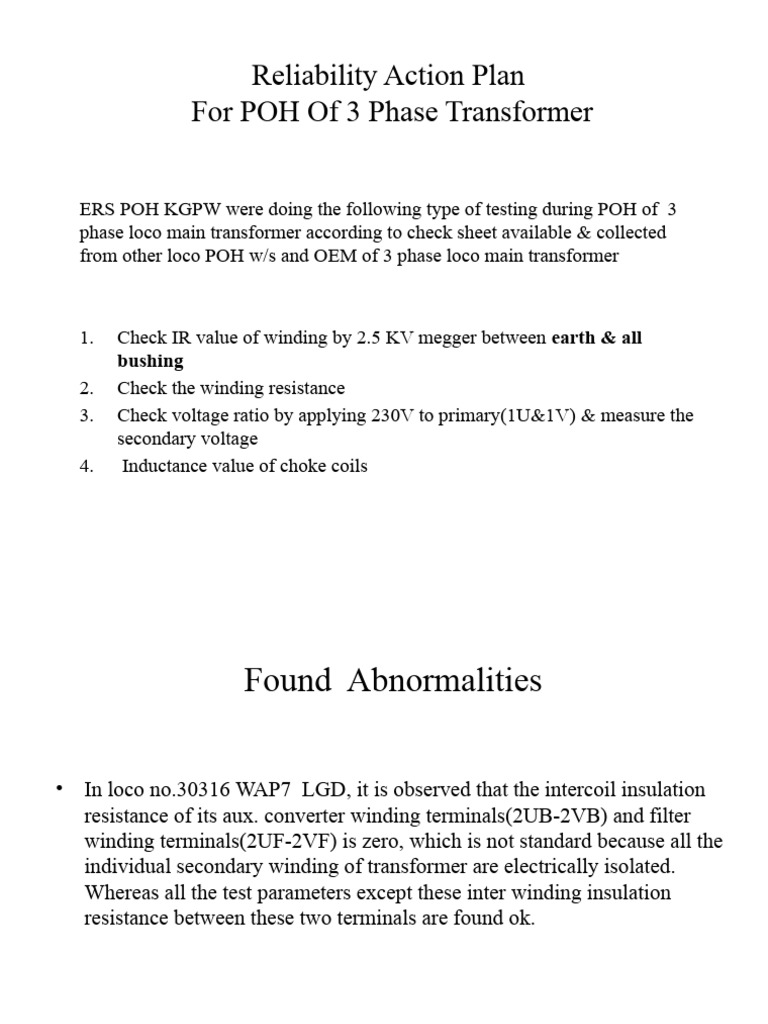 Reliability Action Plan | PDF