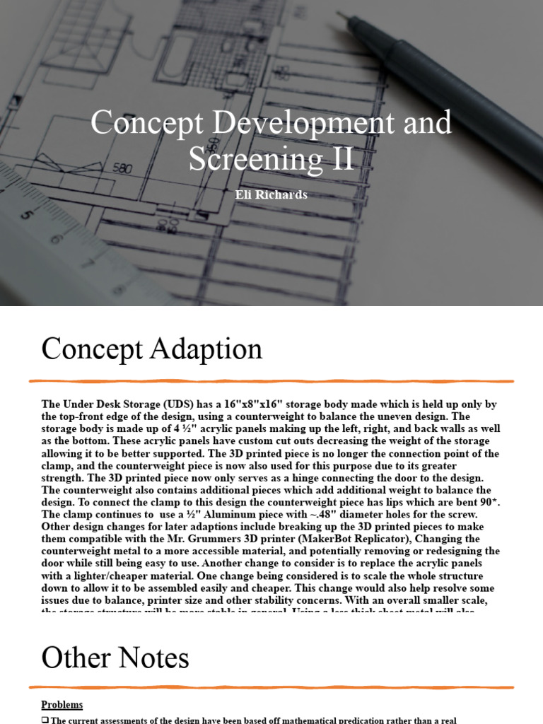 Concept Development and Screening II | PDF | 3 D Printing | Door