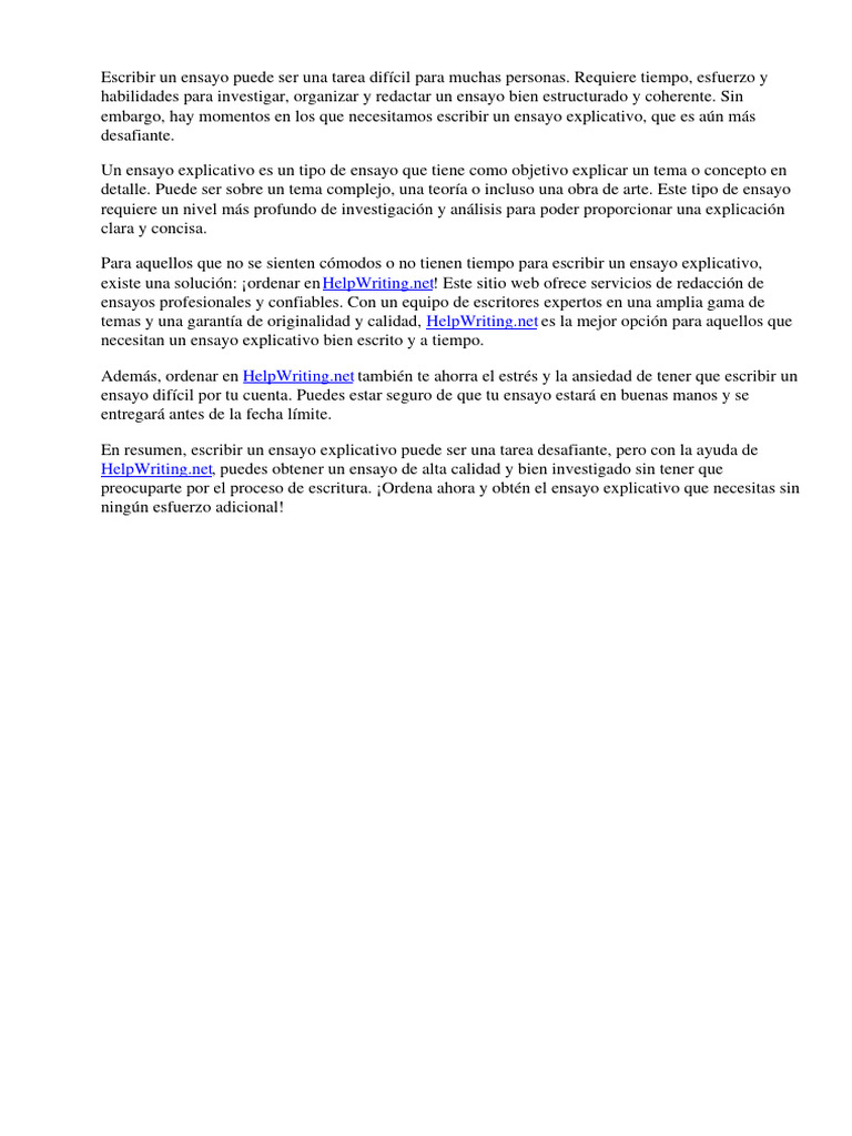 Ejemplo de Ensayo Explicativo | PDF