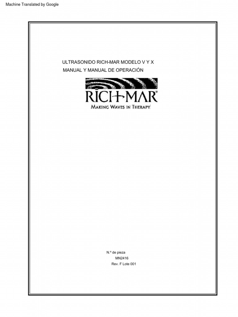 Richmar RM Iv-X | PDF | Ultrasonido | Frecuencia