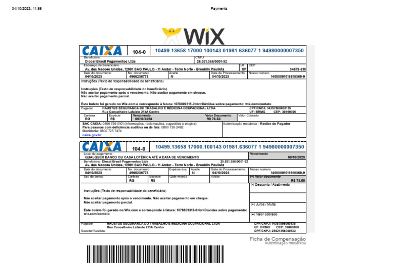 modelo de BOLETO | PDF | Brasil | Bancos