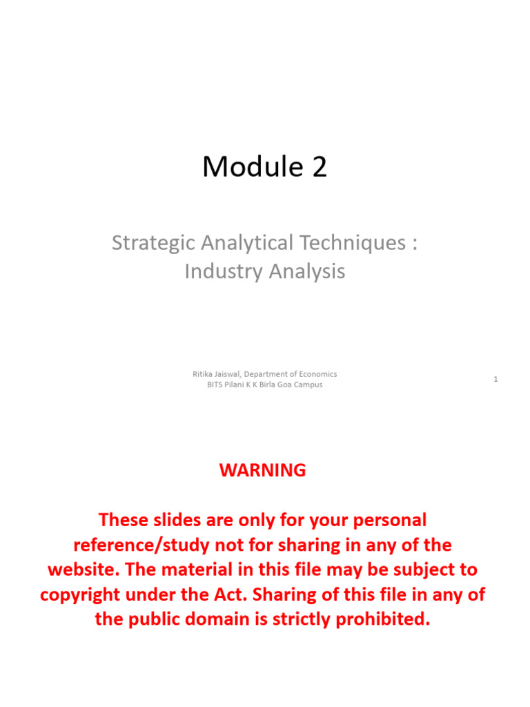 3 Industry Analysis Portors Five Force Mode Module 2 (Class 3and 4 ... 3 Industry Analysis Portors Five Force Mode Module 2 (Class 3and 4 ...