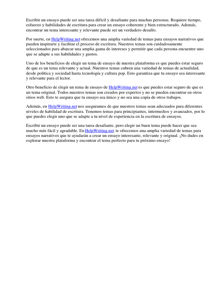 Temas Para Ensayos Narrativos Pdf Scribd World Wide Web 2942
