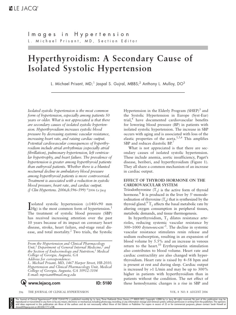 J of Clinical Hypertension - 2007 - Prisant - Hyperthyroidism A ...