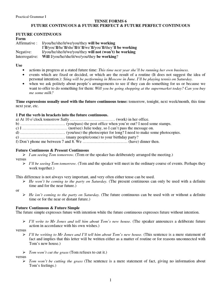 Future Forms | Download Free PDF | Grammatical Tense