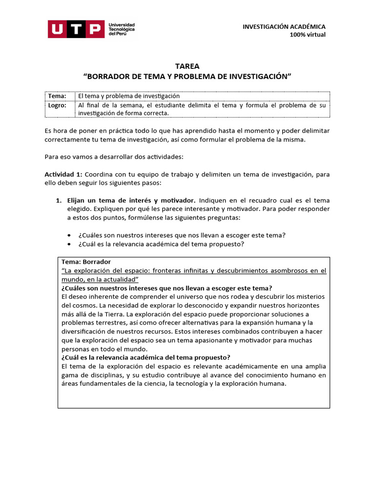 S2 - Tarea - Borrador Del Tema y Problema de Investigación - MMJROI - Rojas Contreras Luiz ...
