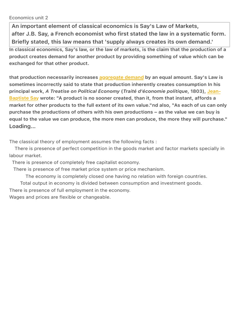 Economics Unit 2 | PDF | Economics | Full Employment