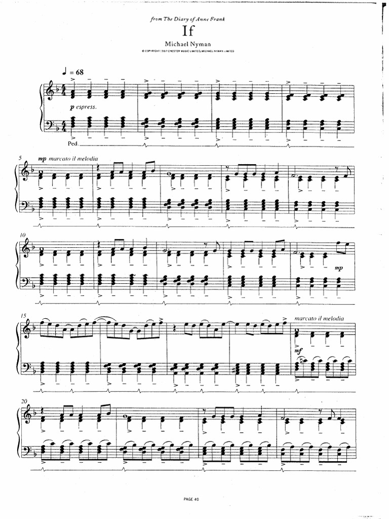 Michael Nyman-If (From The Diary of Anne Frank) - SheetMusicCC | PDF