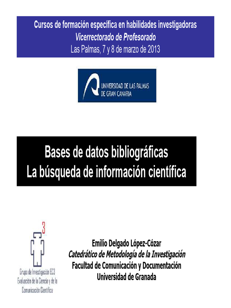 Bases de datos bibliográficas (1) | PDF | Red mundial | Internet y web