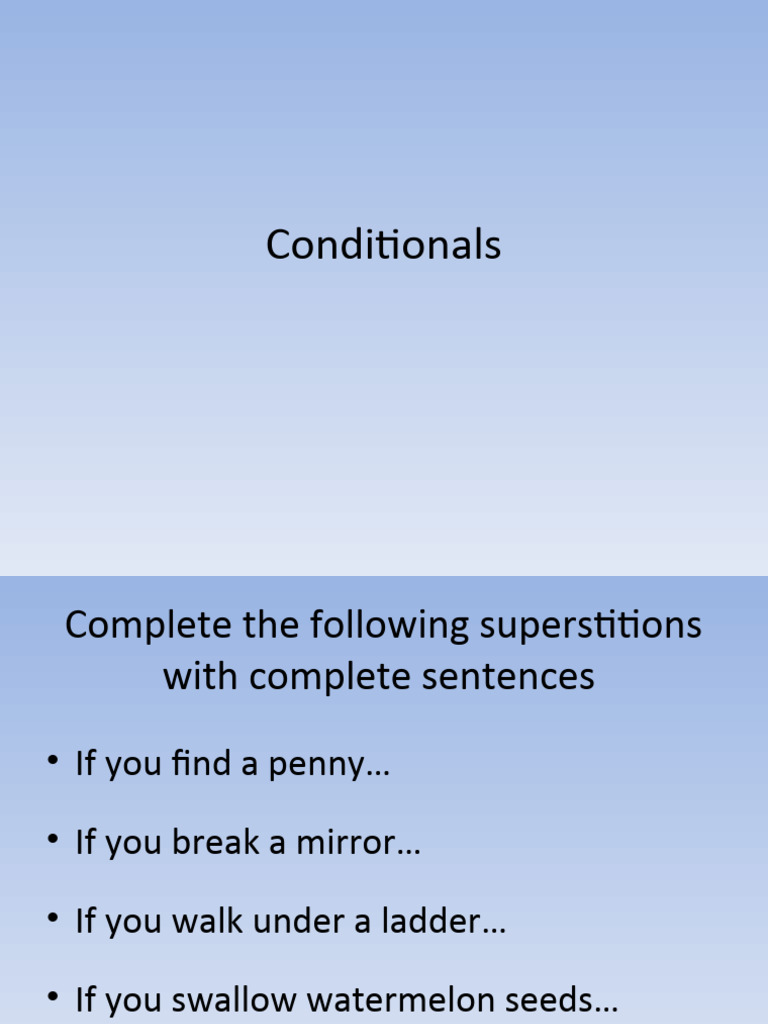 Conditionals | PDF | Language Mechanics | Grammar
