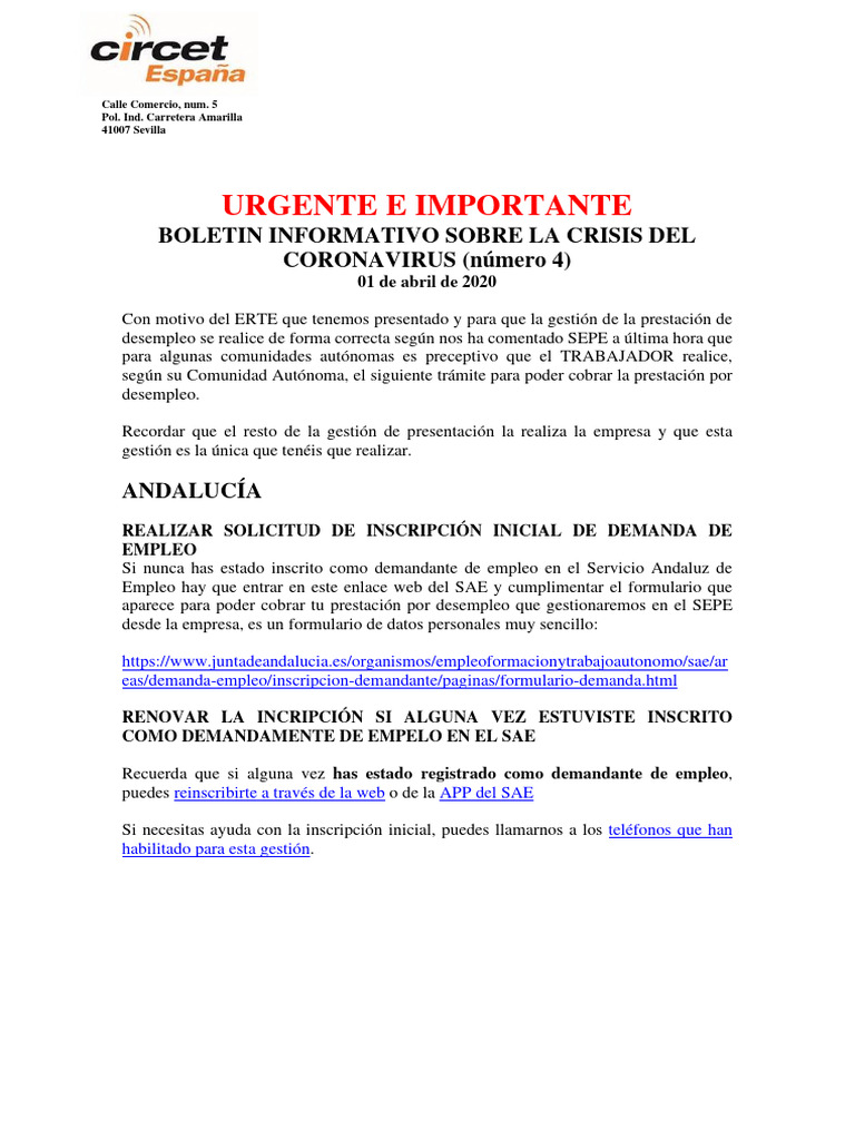 Erte 01-04-2020 Boletín 4 Actualización para Canarias | PDF | Aplicación movil