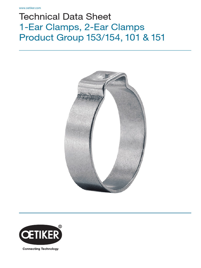 Oetiker Ear Clamp Technical Data | PDF | Stainless Steel | Mechanical ...