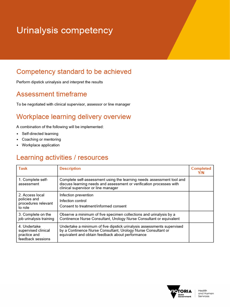 04 Urinalysis Competency | PDF | Physical Therapy | Medicine