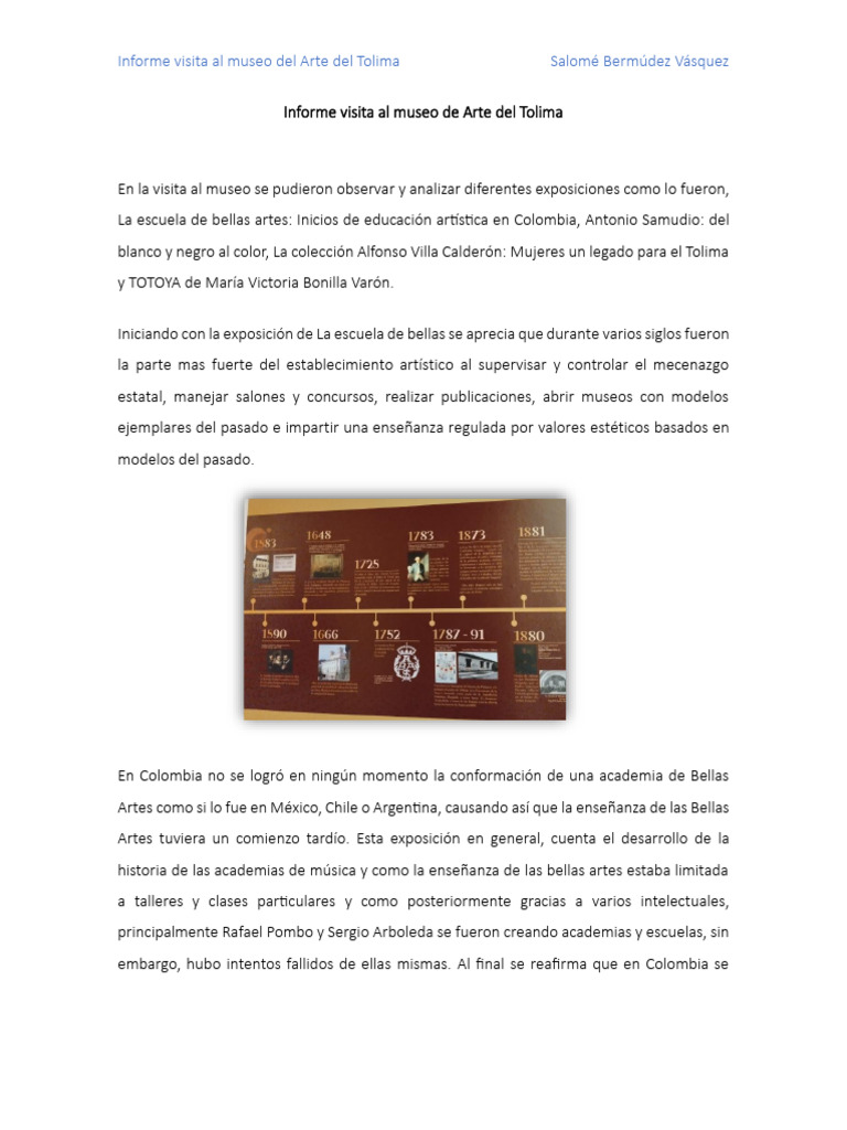 Visita al Museo de Arte del Tolima | PDF | Museo | Colombia