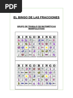 Bingo Matemático de Fracciones y Decimales | PDF | Decimal | Porcentaje