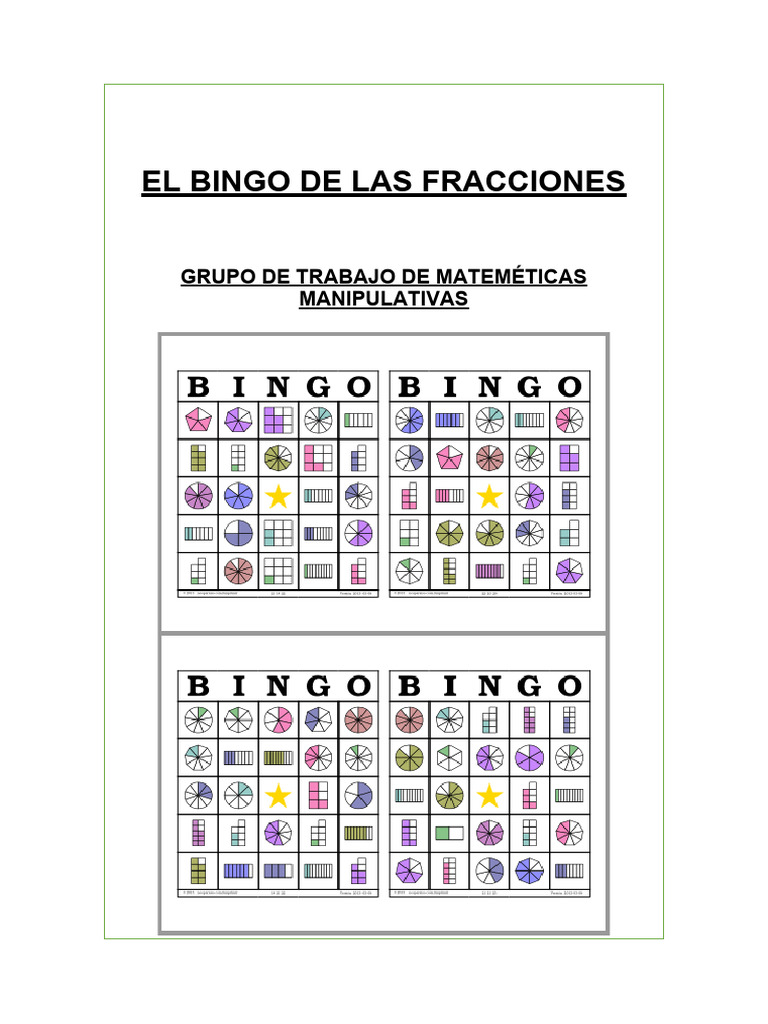 El Bingo de Las Fracciones | PDF